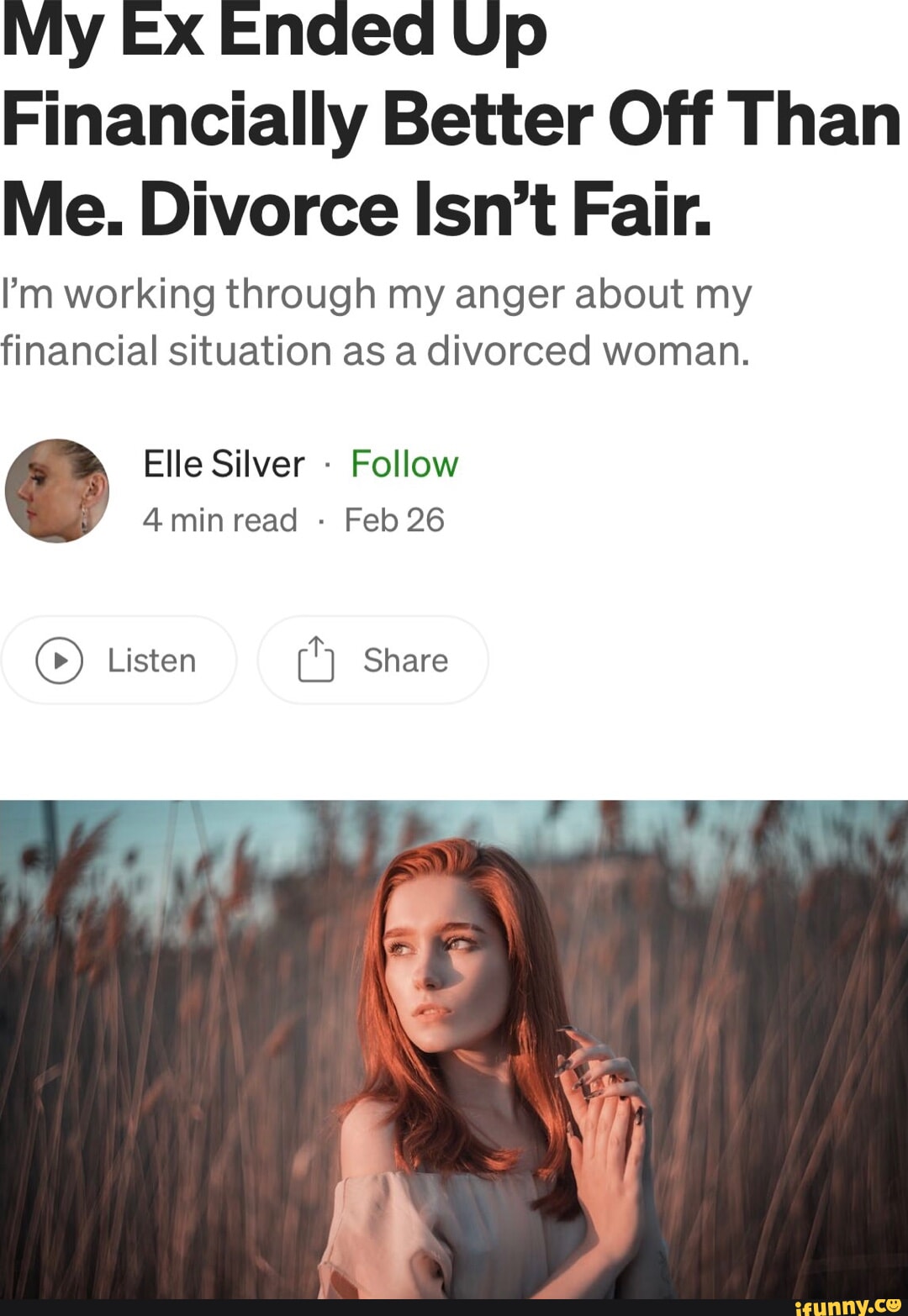 My EX Ended Up Financially Better Off Than Me. Divorce Isn't Fair. I'm ...