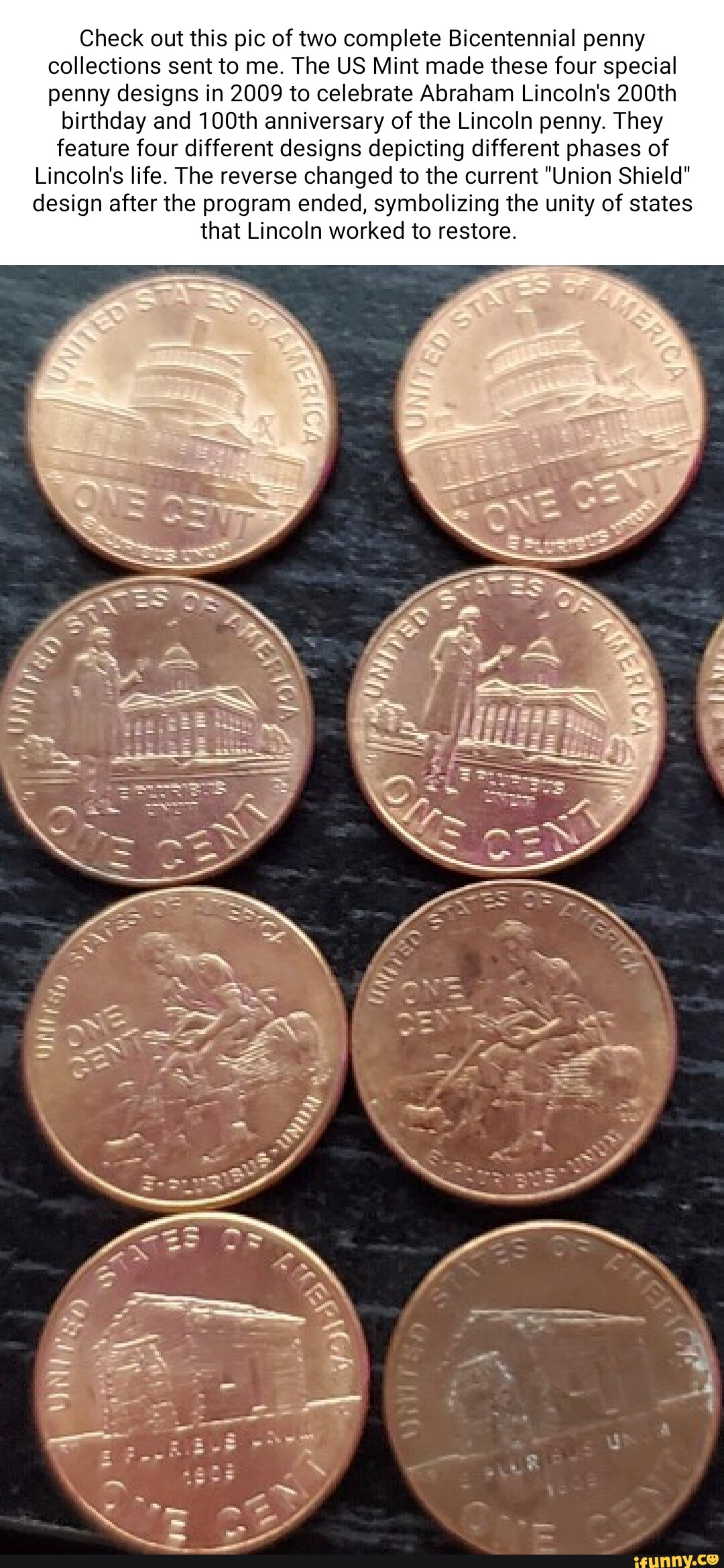 Check out this pic of two complete Bicentennial penny collections sent ...