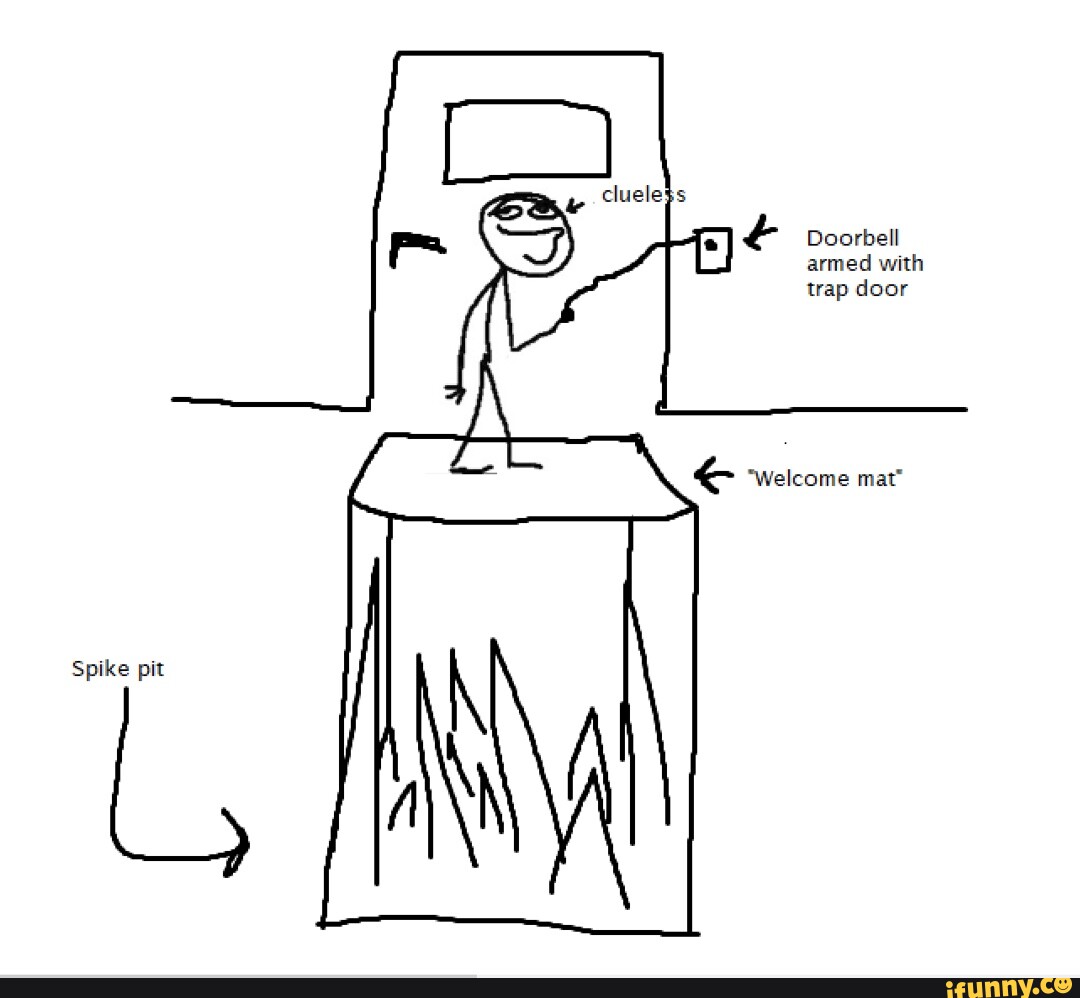 Doorbell armed with trap door