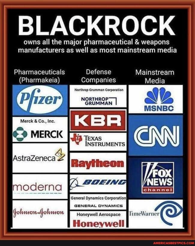BLACKROCK owns all the major pharmaceutical & weapons manufacturers as ...