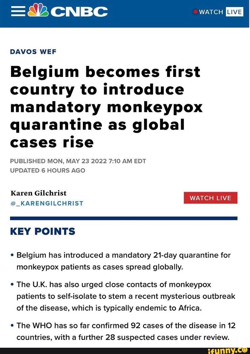 DAVOS WEF CNBC WATCH [LIVE Belgium becomes first country to introduce ...