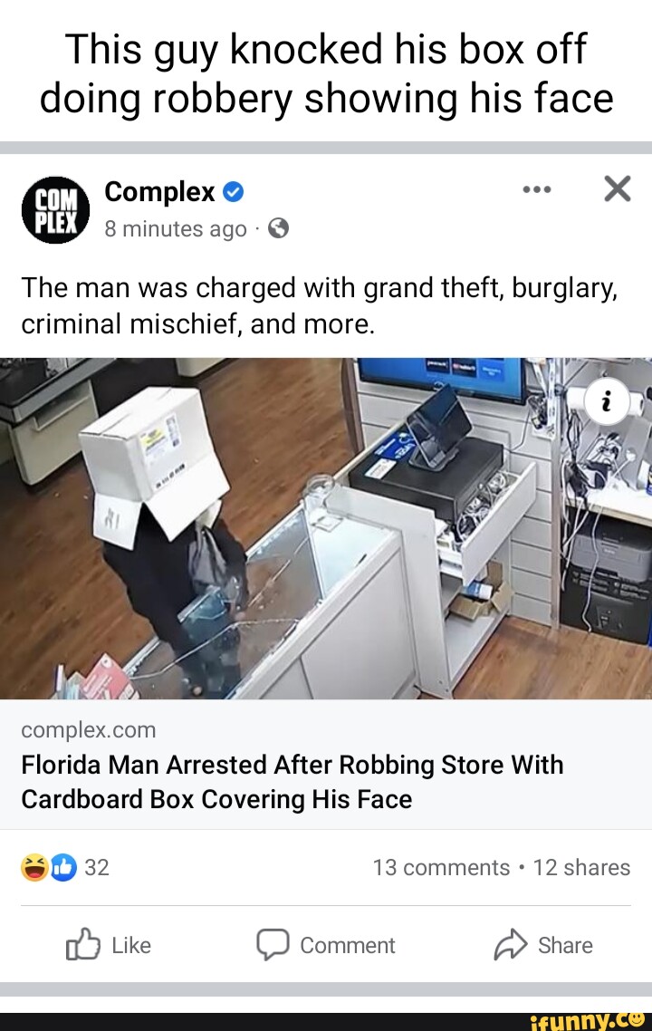 This Guy Knocked His Box Off Doing Robbery Showing His Face Complex 8