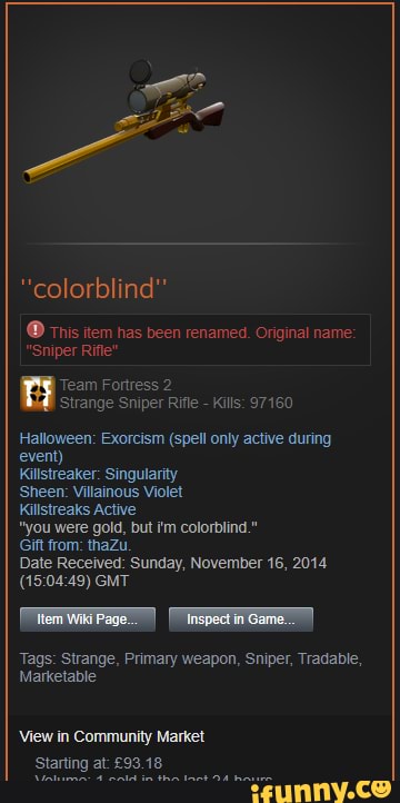 "colorblind @ This item has been renamed. Original name: "Sniper Rifle ...