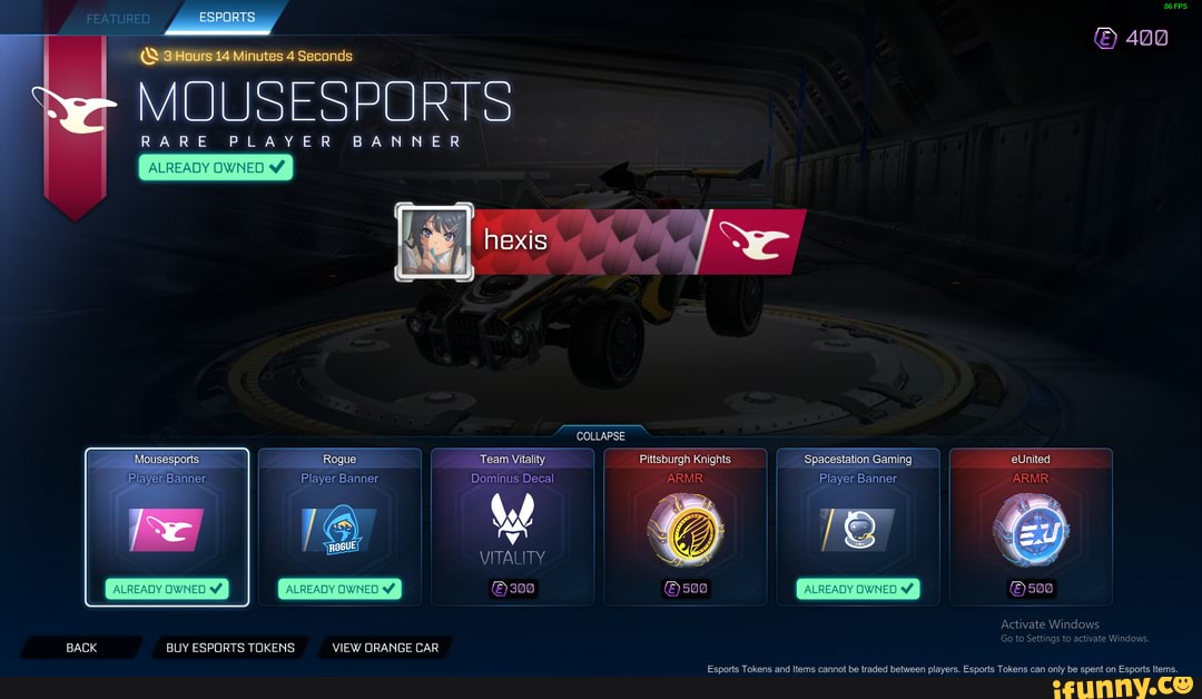 86 FPS 14 Minutes 4 Seconds MOUSESPORTS RARE PLAYER BANNER COLLAPSE ...