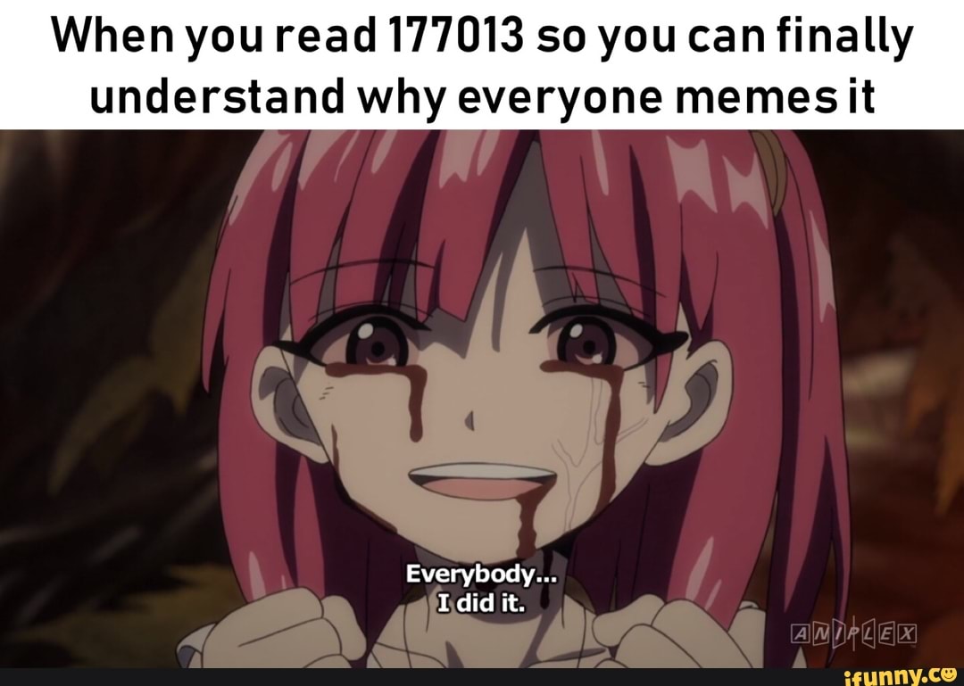 When you read 177013 so you can finally understand why everyone memes ...