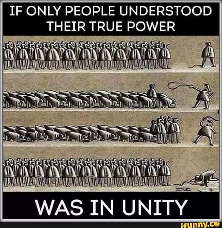IF ONLY PEOPLE UNDERSTOOD I THEIR TRUE POWER WAS IN UNITY - iFunny