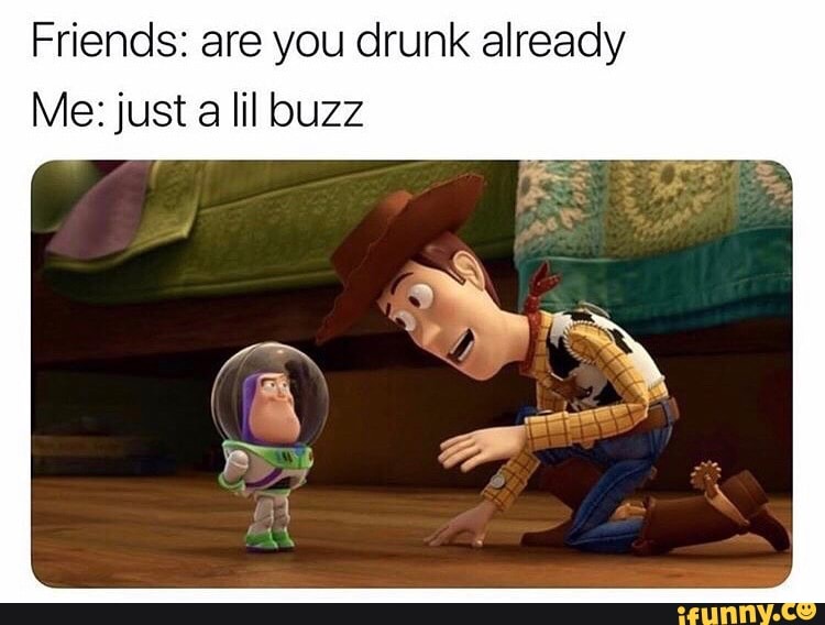 Friends: are you drunk already Me: just a Iil buzz - iFunny