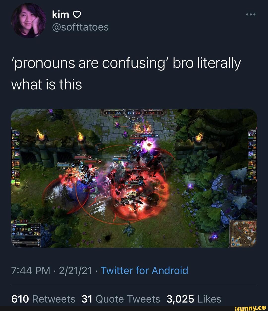 Kim 'pronouns are confusing' bro literally what is this PM - Twitter for Android 610 31 3,025 ...