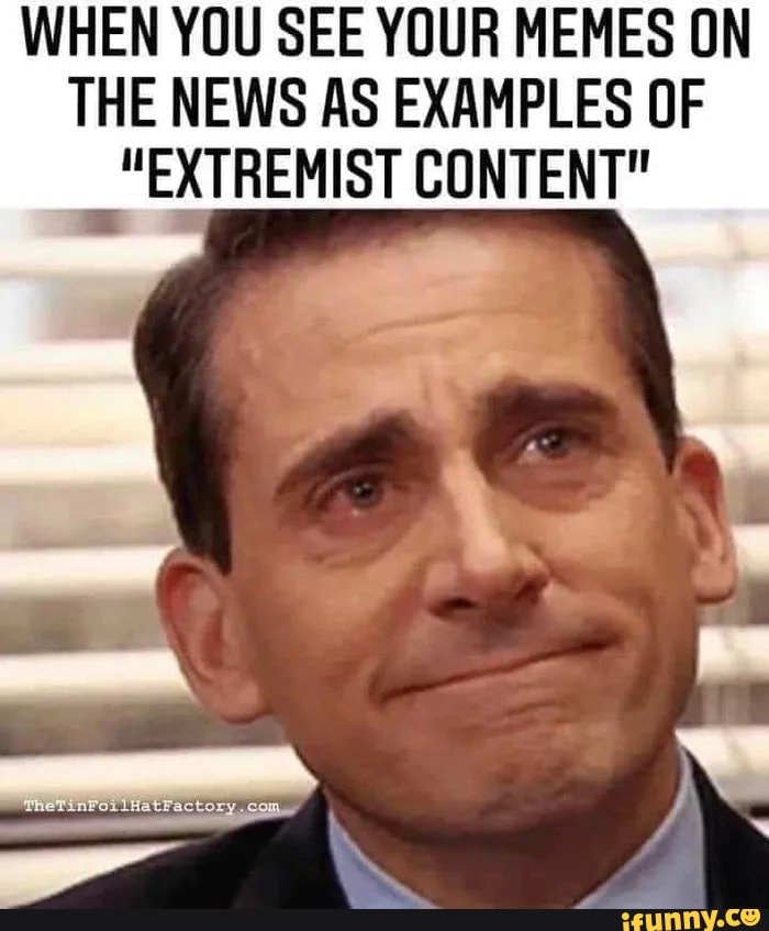 WHEN YOU SEE YOUR MEMES ON THE NEWS AS EXAMPLES OF "EXTREMIST CONTENT ...