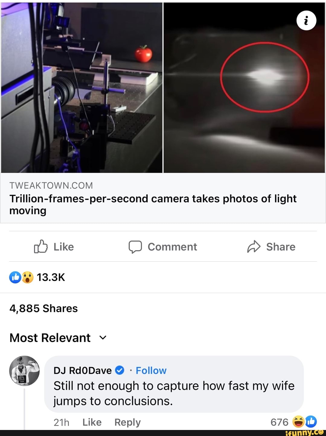 Trillion-frames-per-second camera takes photos of light moving ) Like ...