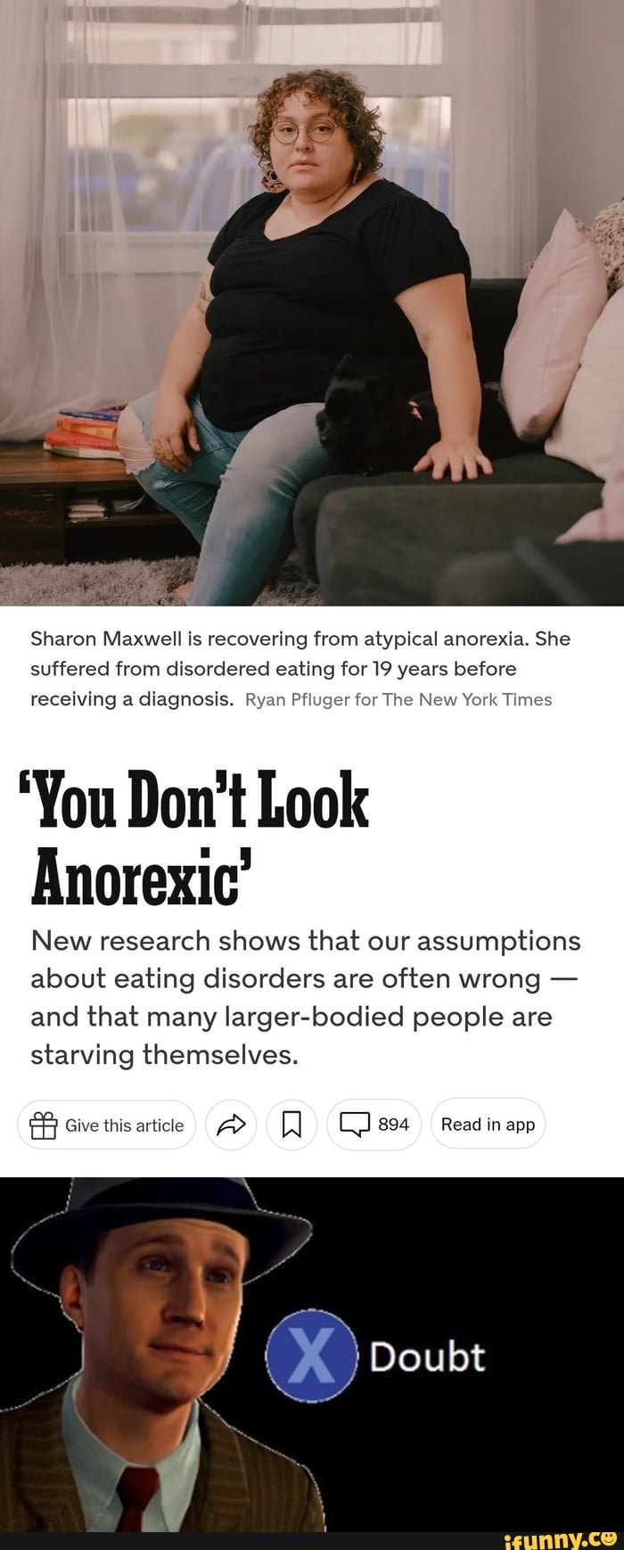 Sharon Maxwell is recovering from atypical anorexia. She suffered from ...
