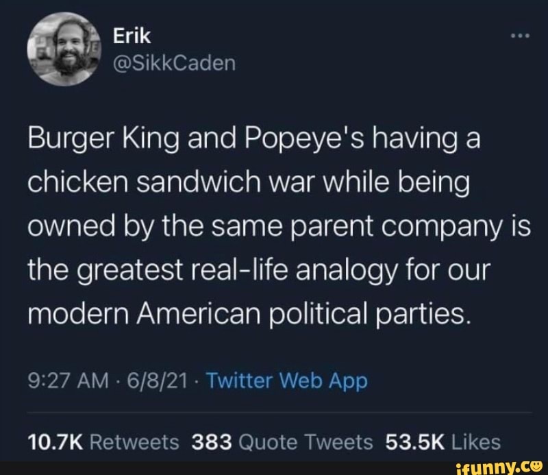 Burger King and Popeye's having chicken sandwich war while being owned ...