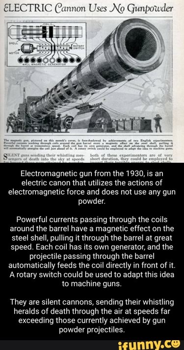 ELECTRIC Cannon Uses No Gunpowder Electromagnetic gun from the 1930, is ...