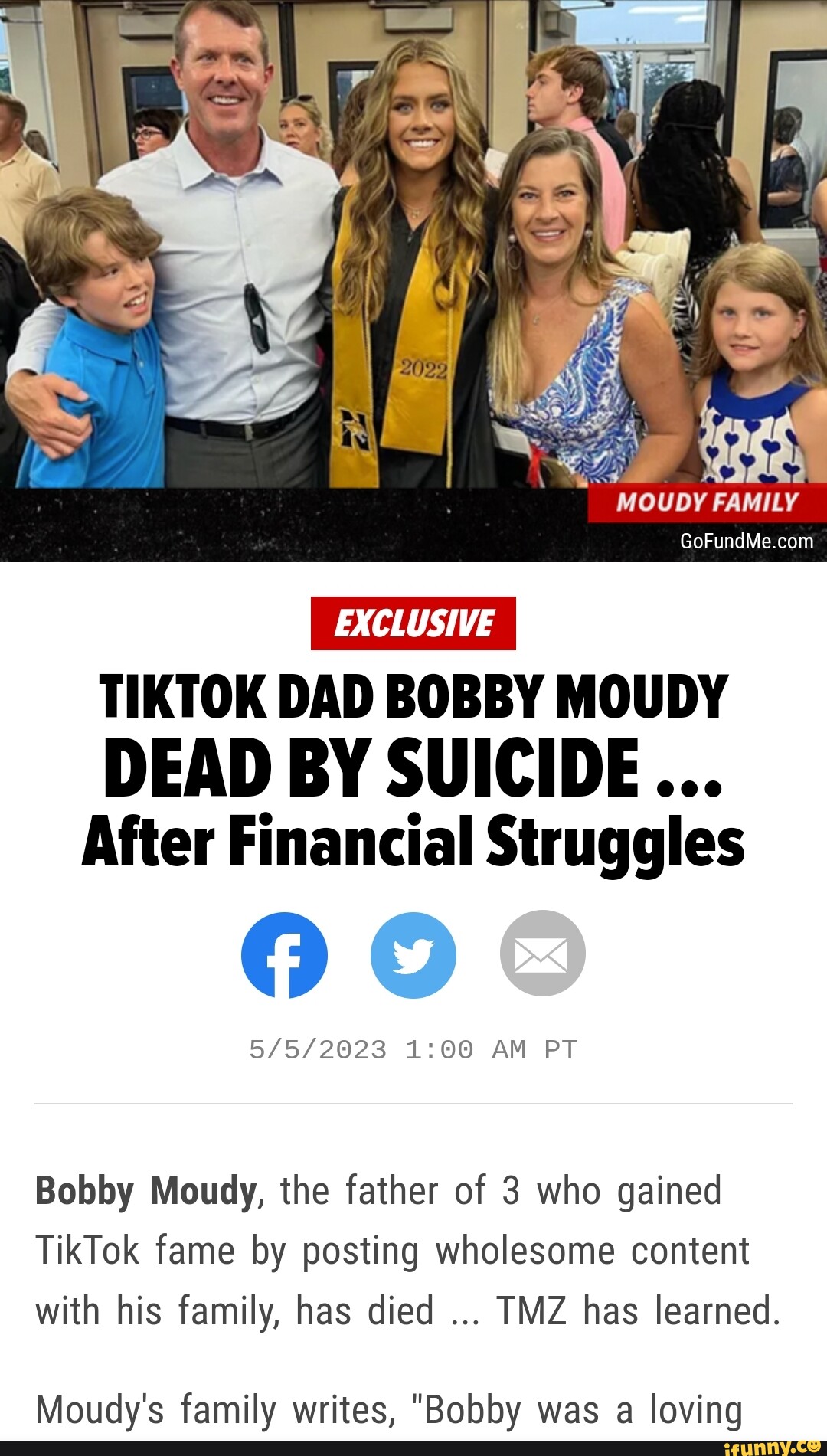 MOUDY FAMILY TIKTOK DAD BOBBY MOUDY DEAD BY SUICIDE... After Financial ...