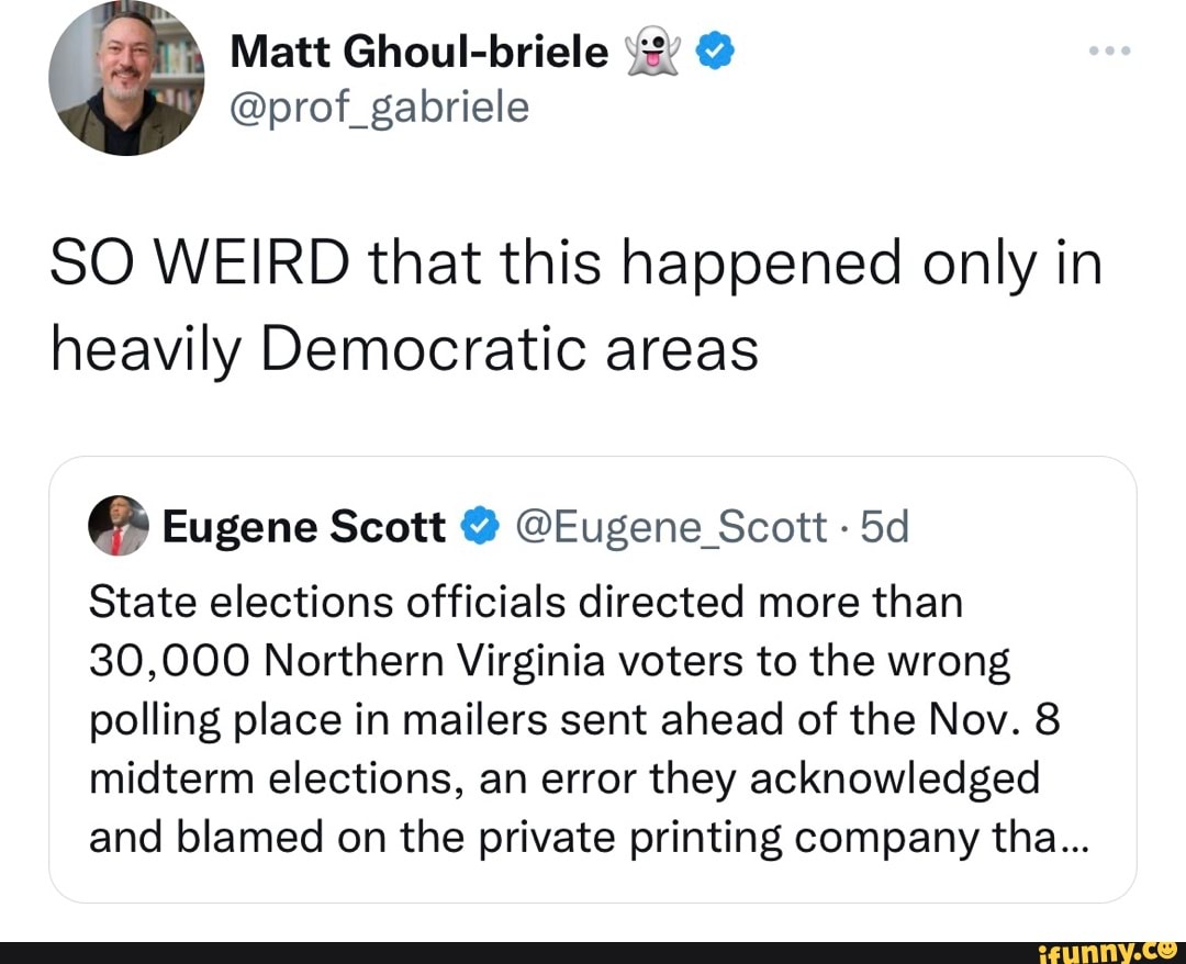 SO WEIRD that this happened only in heavily Democratic areas Eugene ...
