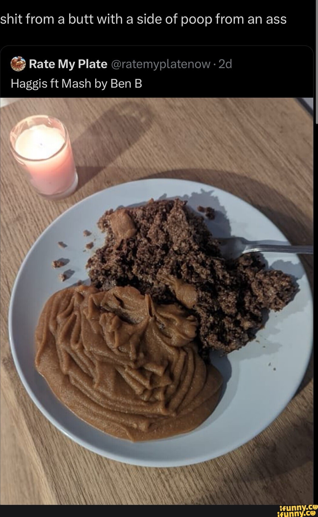 Shit from a butt with a side of poop from an ass Rate My Plate ...