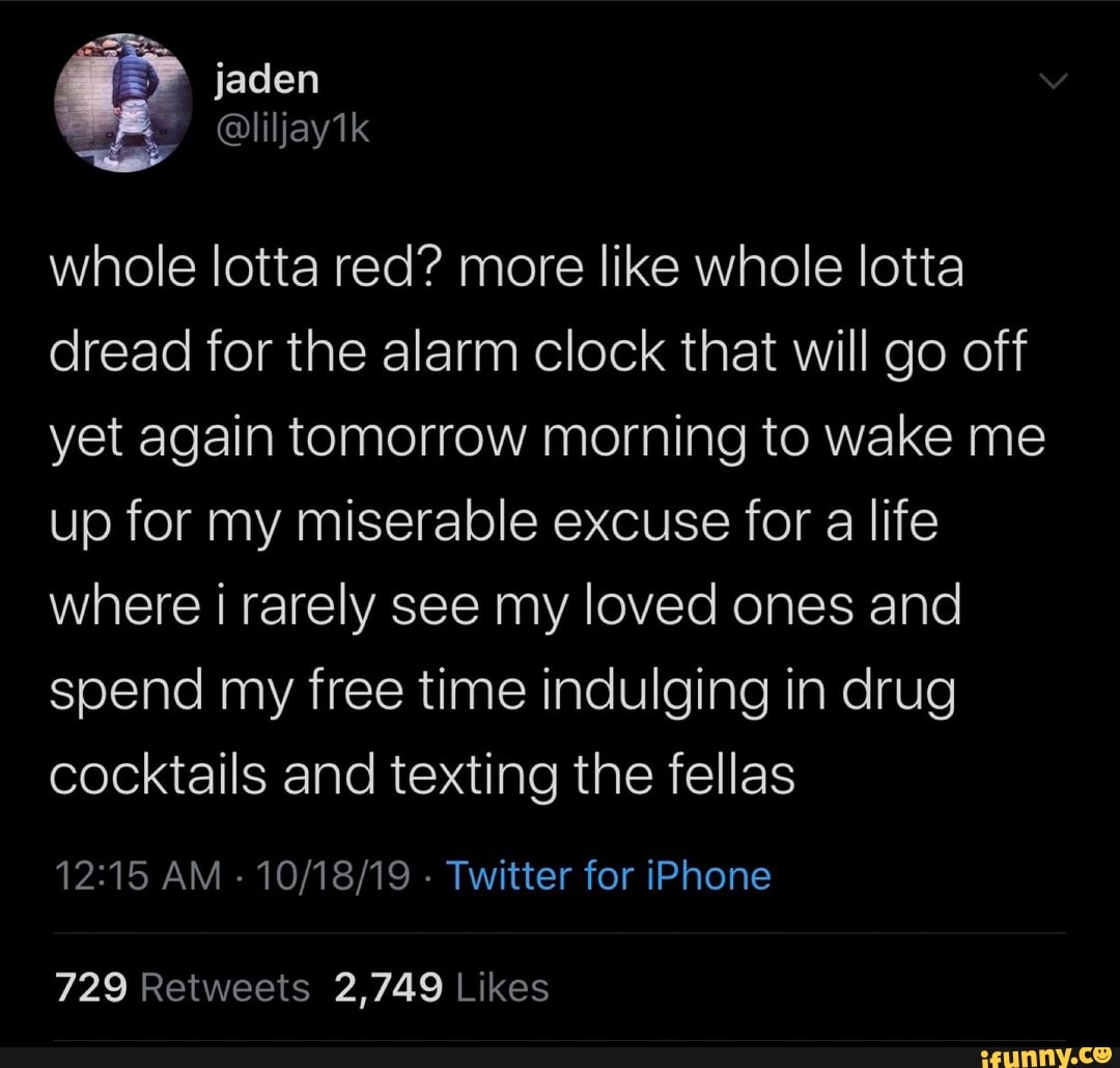 Whole lotta red? more like whole lotta dread for the alarm clock that ...