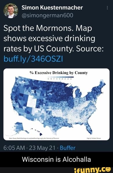 Simon Kuestenmacher simongerman600 Spot the Mormons. Map shows ...