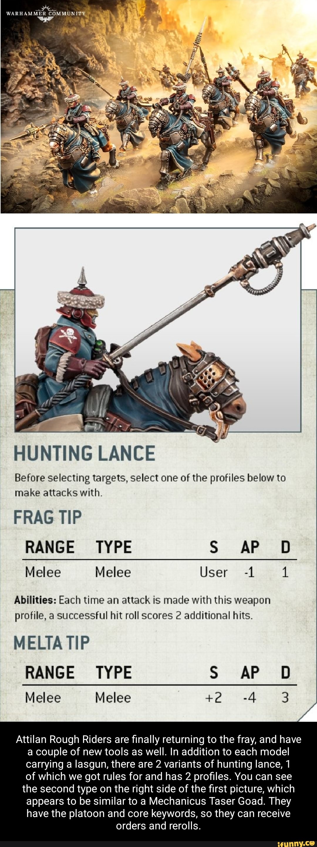 WARHAMMER COMMUNITY HUNTING LANCE Before selecting targets, select one ...