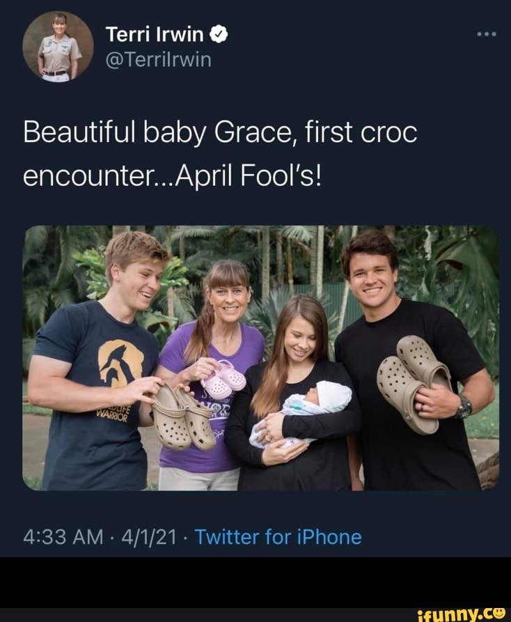 Terri Irwin @Terrilrwin Beautiful baby Grace, first croc encounter ...