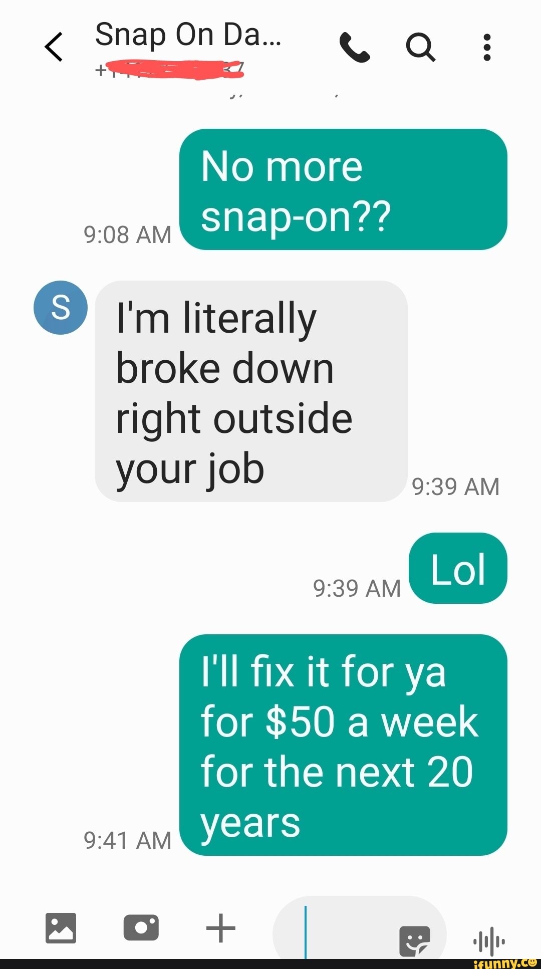 Snap On Da... Q No more snap-on?? I'm literally broke down right ...