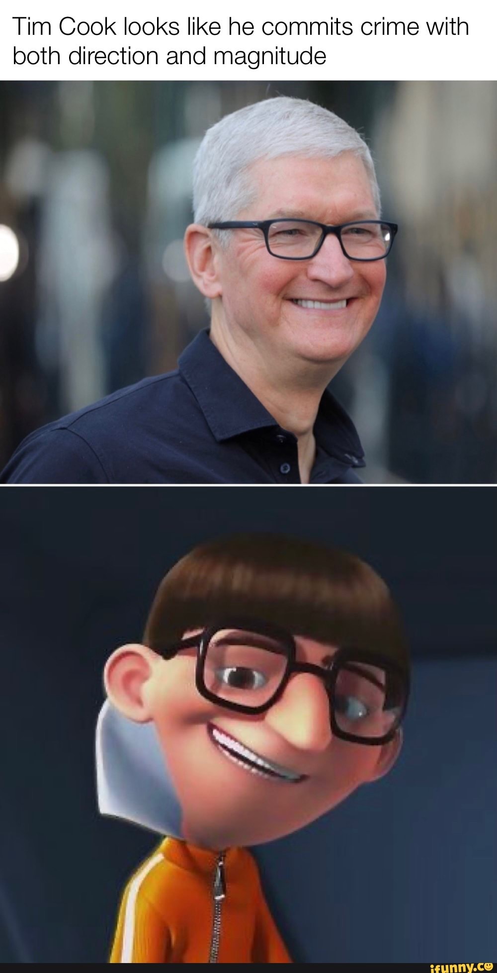 Tim Cook looks like he commits crime with both direction and magnitude ...