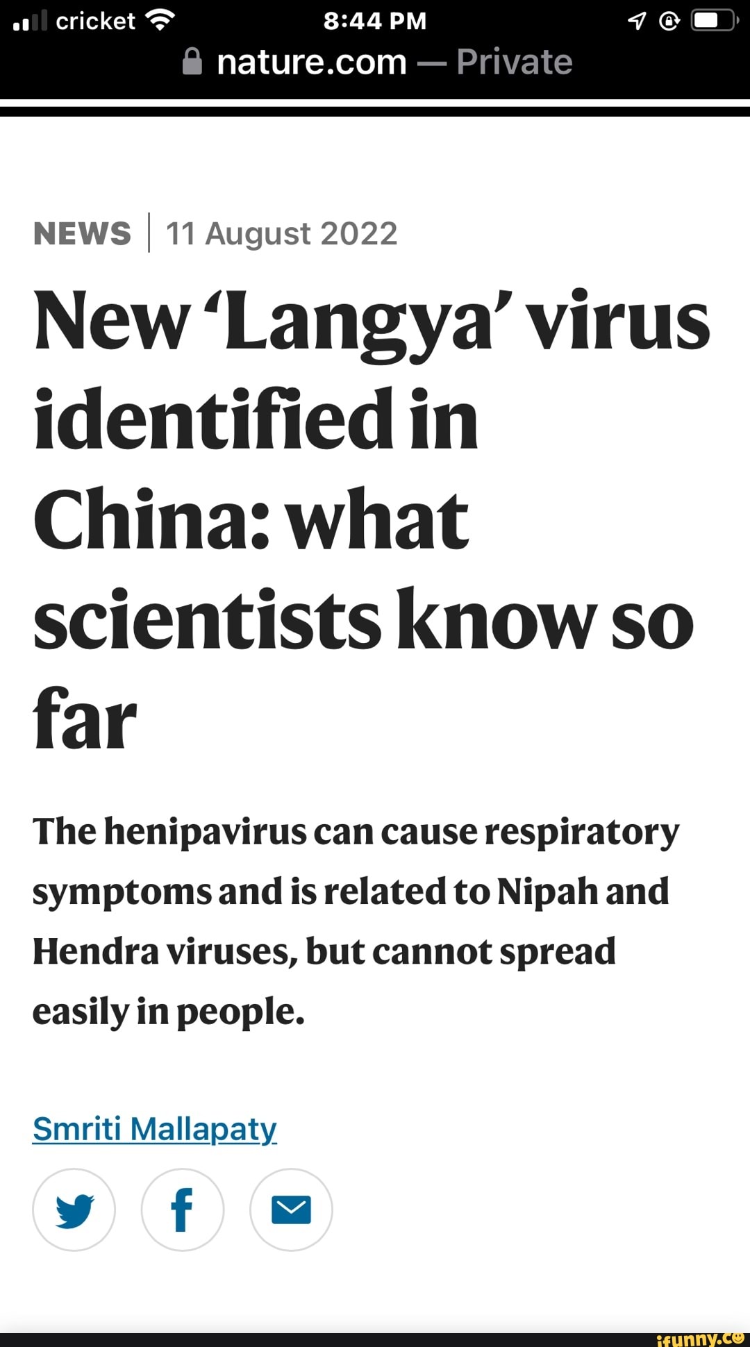 PM @ - Private NEWS I 11 August 2022 New 'Langya' virus identified in ...