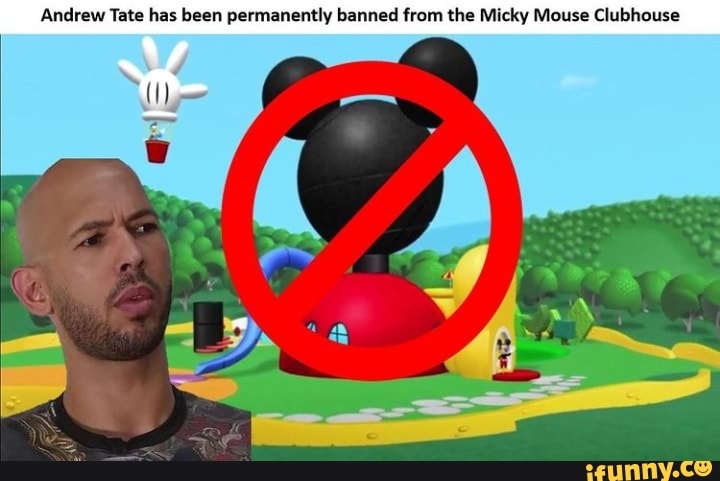 Andrew Tate has been permanently banned from the Micky Mouse Clubhouse ...