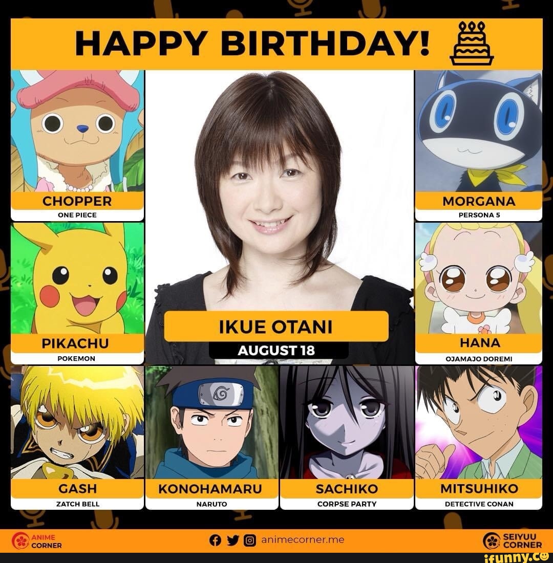HAPPY BIRTHDAY! CHOPPER MORGANA ONE PIECE PERSONAS AUGUST PIKACHU ...