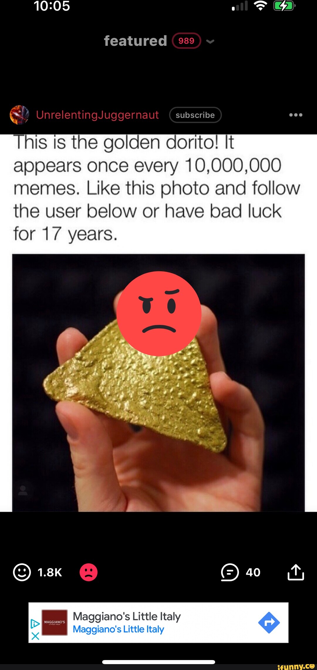 Ll featured subscribe This is the golden dorito! It appears once every ...