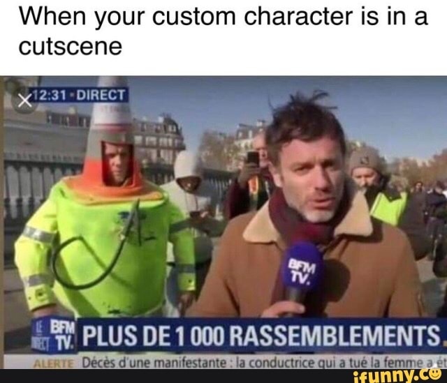 When your custom character is in a cutscene - iFunny
