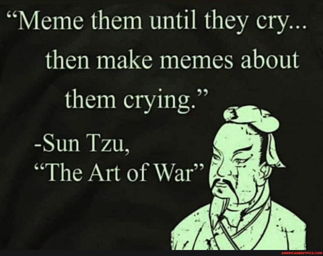 "Meme them until they cry... then make memes about them crying." -Sun ...