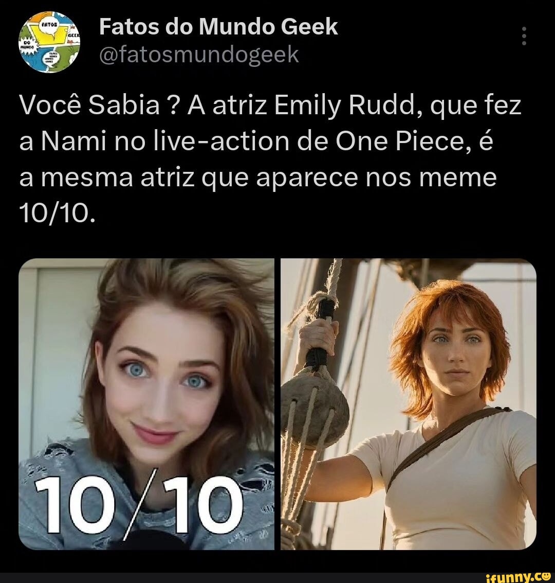 Fatos do Mundo Geek (ofatosmundogeek Você Sabia ? A atriz Emily Rudd ...