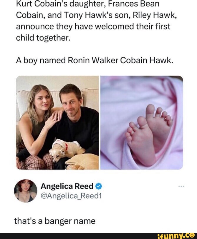 Kurt Cobain daughter, Frances Bean Cobain, and Tony Hawk's son, Riley ...