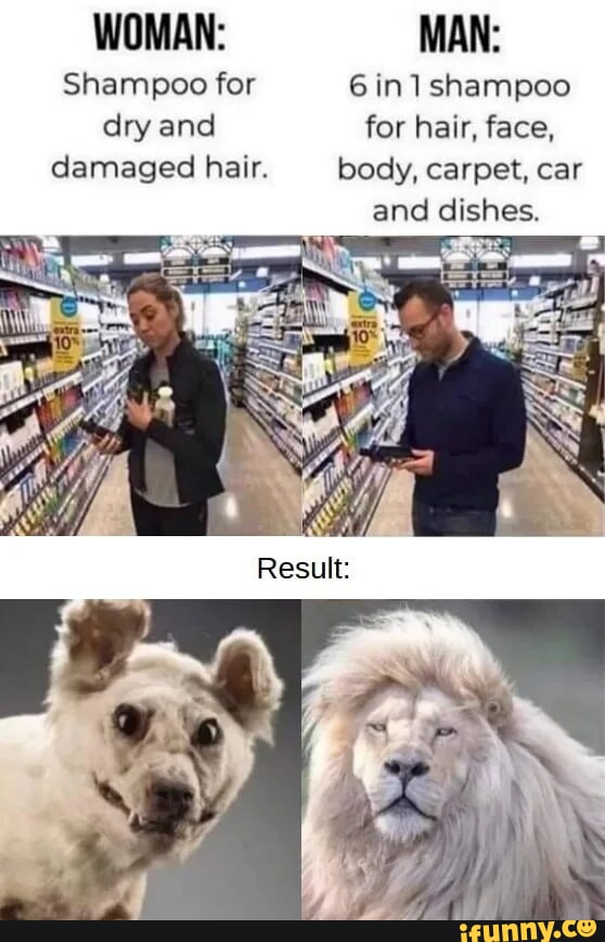 WOMAN: MAN: Shampoo for 6 in shampoo dry and for hair, face, damaged ...