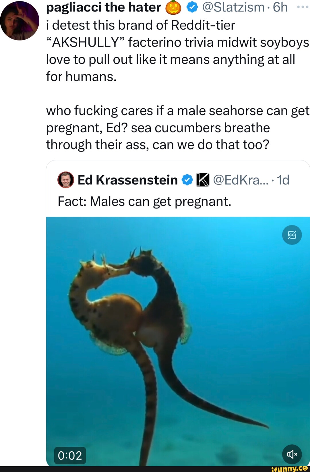 Pagliacci the hater @ @Slatzism- i detest this brand of Reddit-tier ...