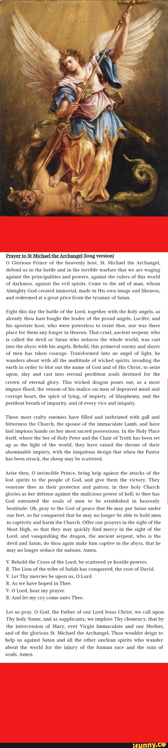 Prayer to St Michael the Archangel (long version) O Glorious Prince of ...