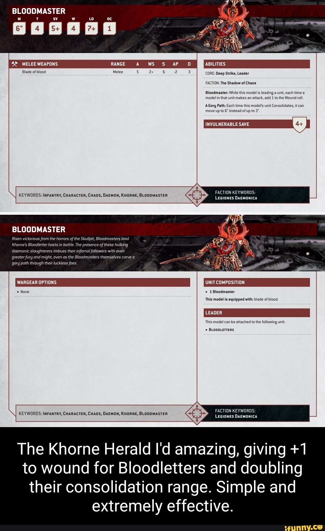 BLOODMASTER MELEE WEAPONS ABILITIES Blade of blood CORE: Deep Strike ...