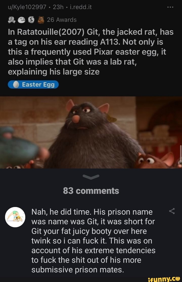 I.redd.it A 26 Awards In Git, the jacked rat, has a tag on his ear ...