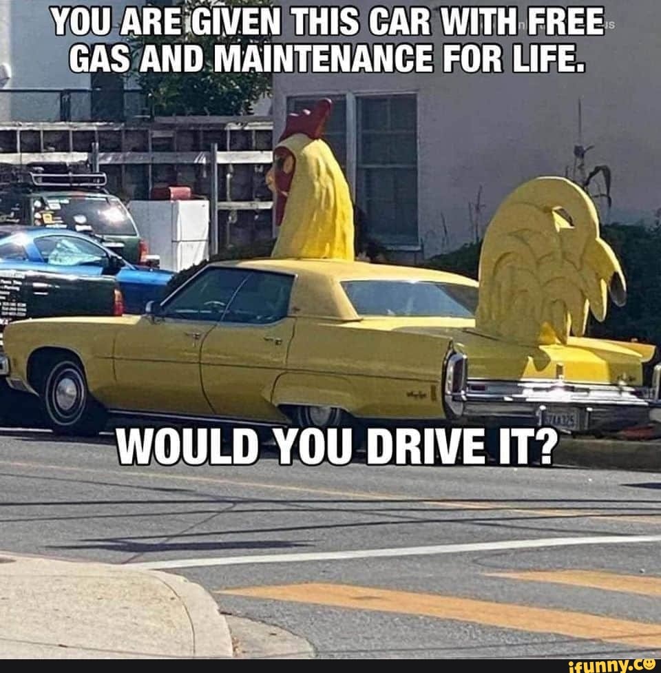 YOU! AREiGIVENI THIS CAR WITH FREE: GAS/AND.MAINTENANCE FOR LIFE. - iFunny