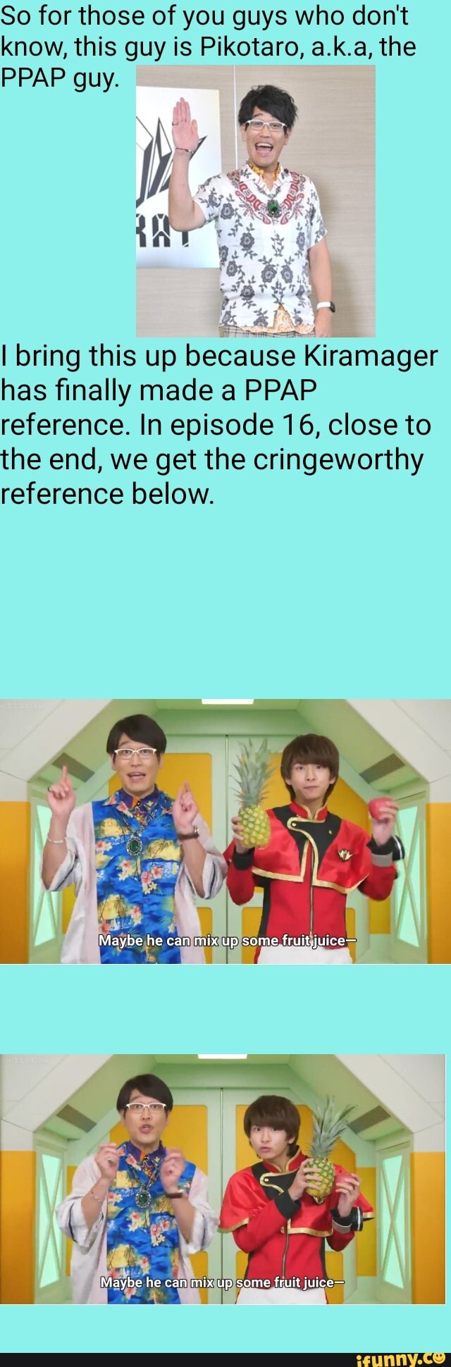 So for those of you guys who don't know, this guy is Pikotaro, a.k.a ...