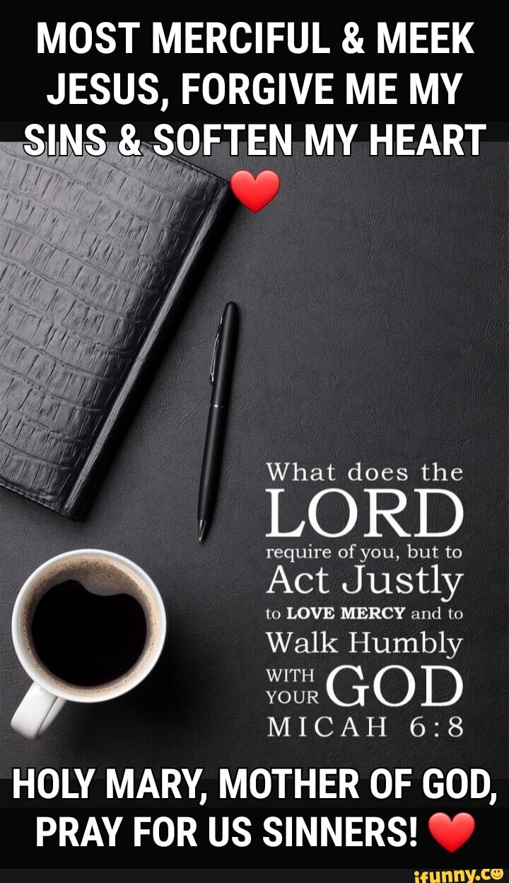 MOST MERCIFUL & MEEK JESUS, FORGIVE ME MY SINS MY HEART What does the ...