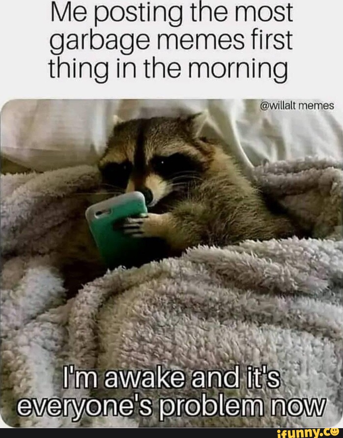Me posting the most garbage memes first thing in the morning @willalt ...