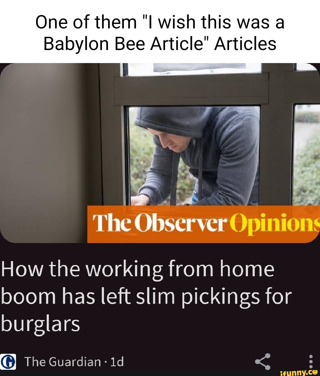 One of them "I wish this was a Babylon Bee Article" Articles The ...