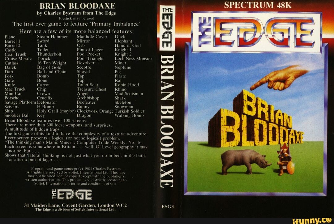 Box art covers - BRIAN BLOODAXE by Charles Bystram from The Edge ...