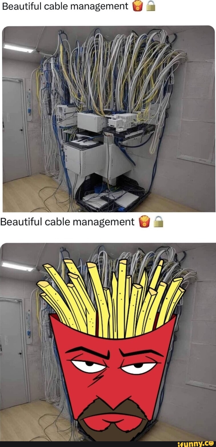 Beautiful cable management ty Beautiful cable management ty - iFunny