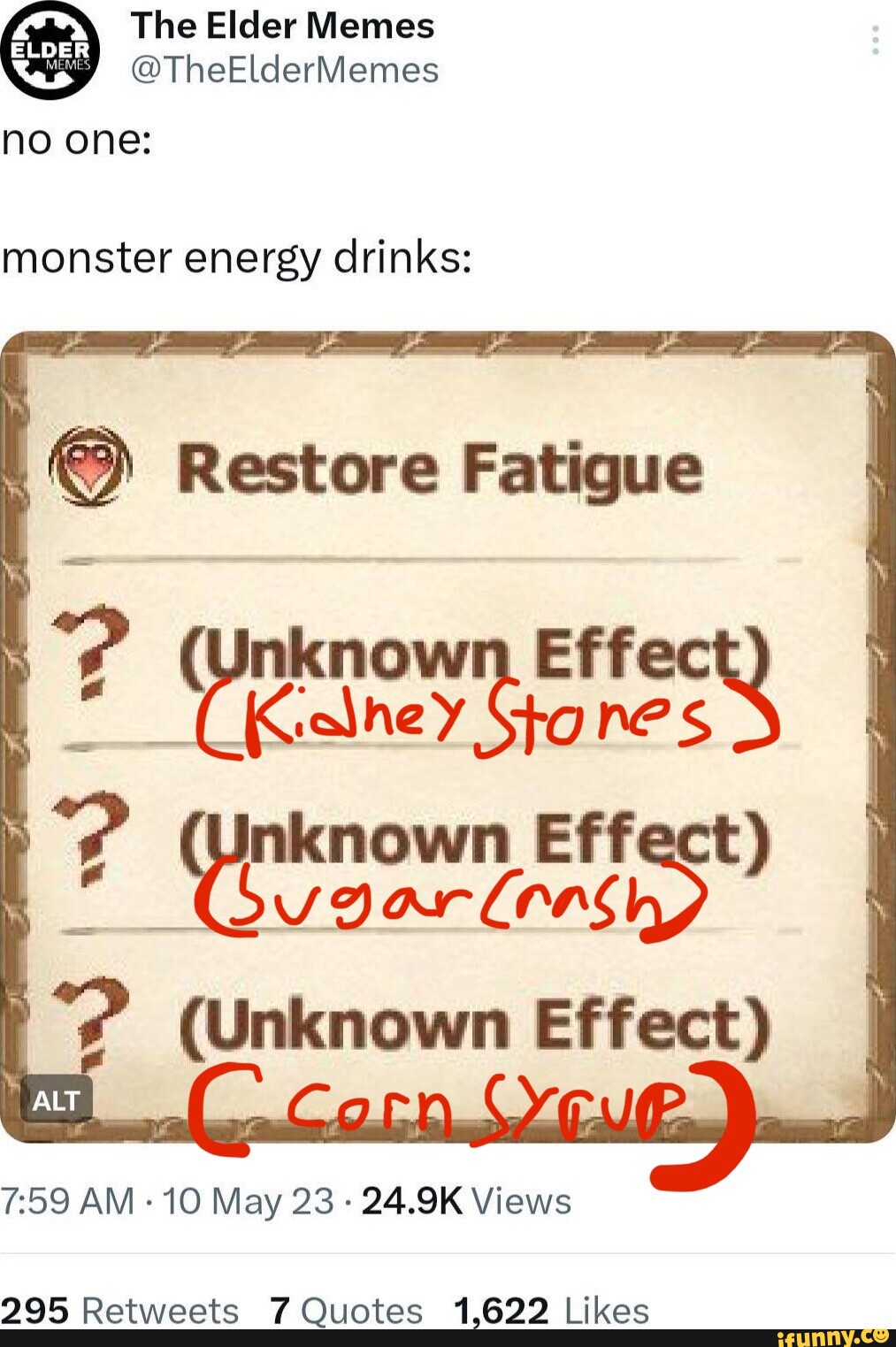 The Elder Memes @TheElderMemes BLOER no one: monster energy drinks ...