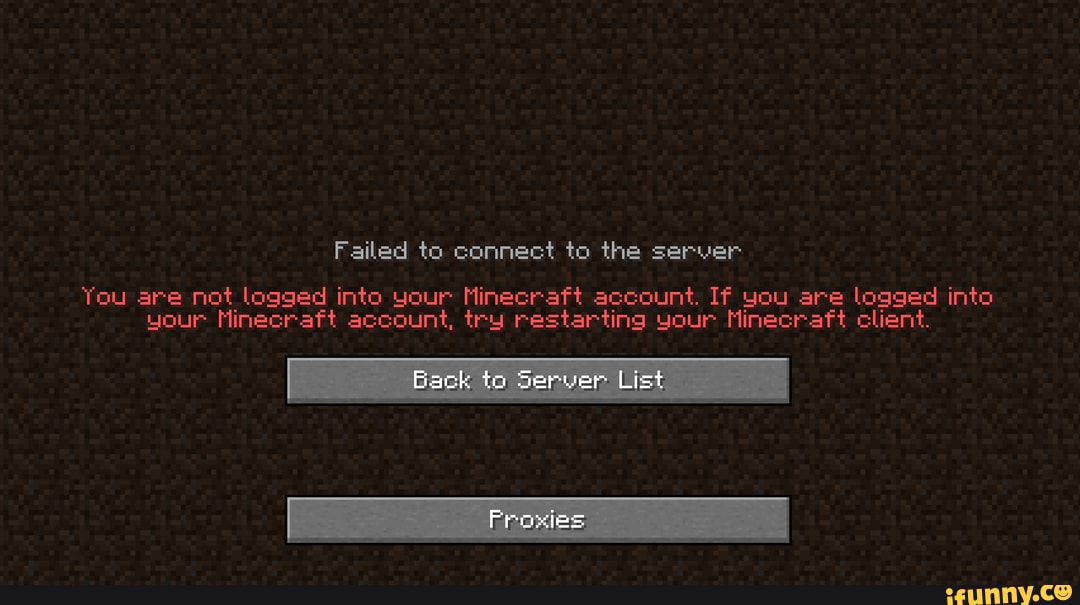 Failed to connect to the server You are not logged into your aft ...