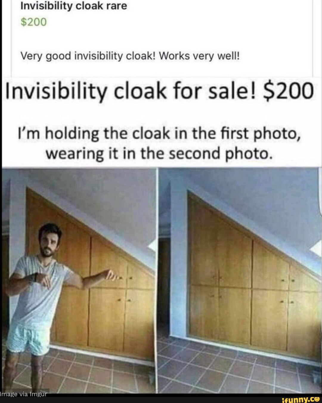 Invisibility cloak rare $200 Very good invisibility cloak! Works very ...