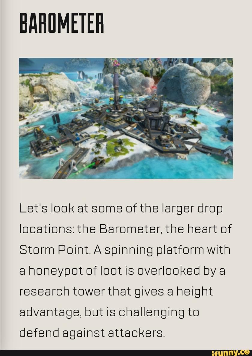 BAROMETER Let's look at some of the larger drop locations: the ...